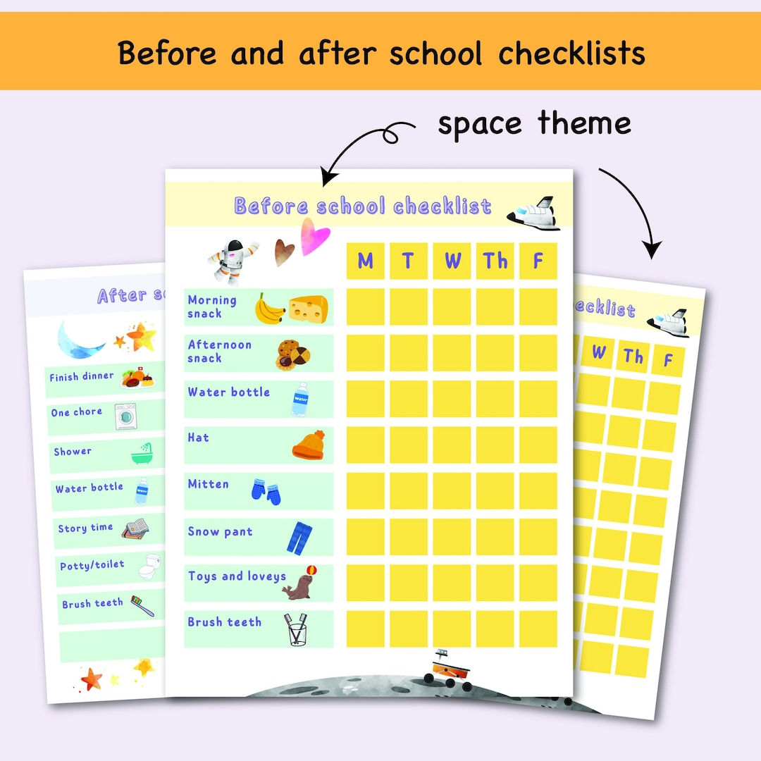 Preschool Daily Routine School Chore Morning Evening Visual Schedule ...