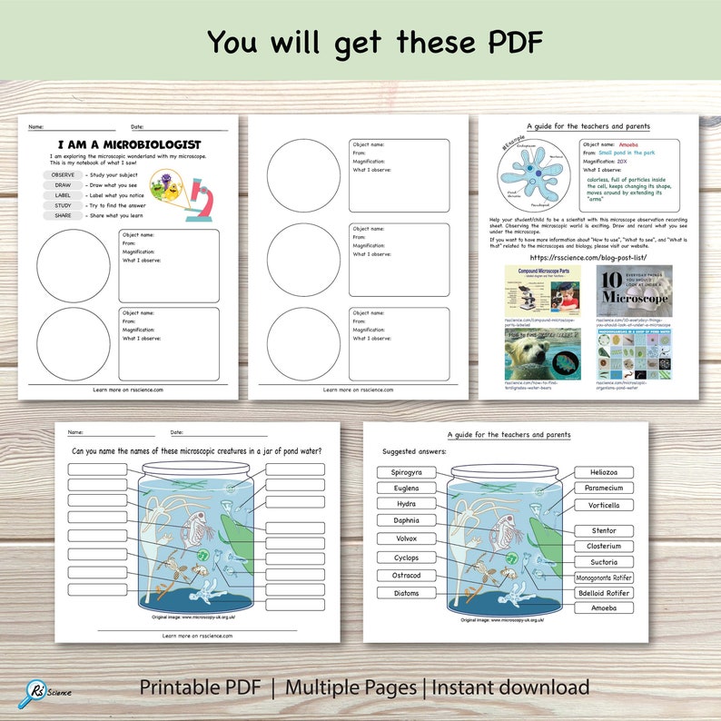 Microscope Notebook Recording Workbook Observation Science Biology ...