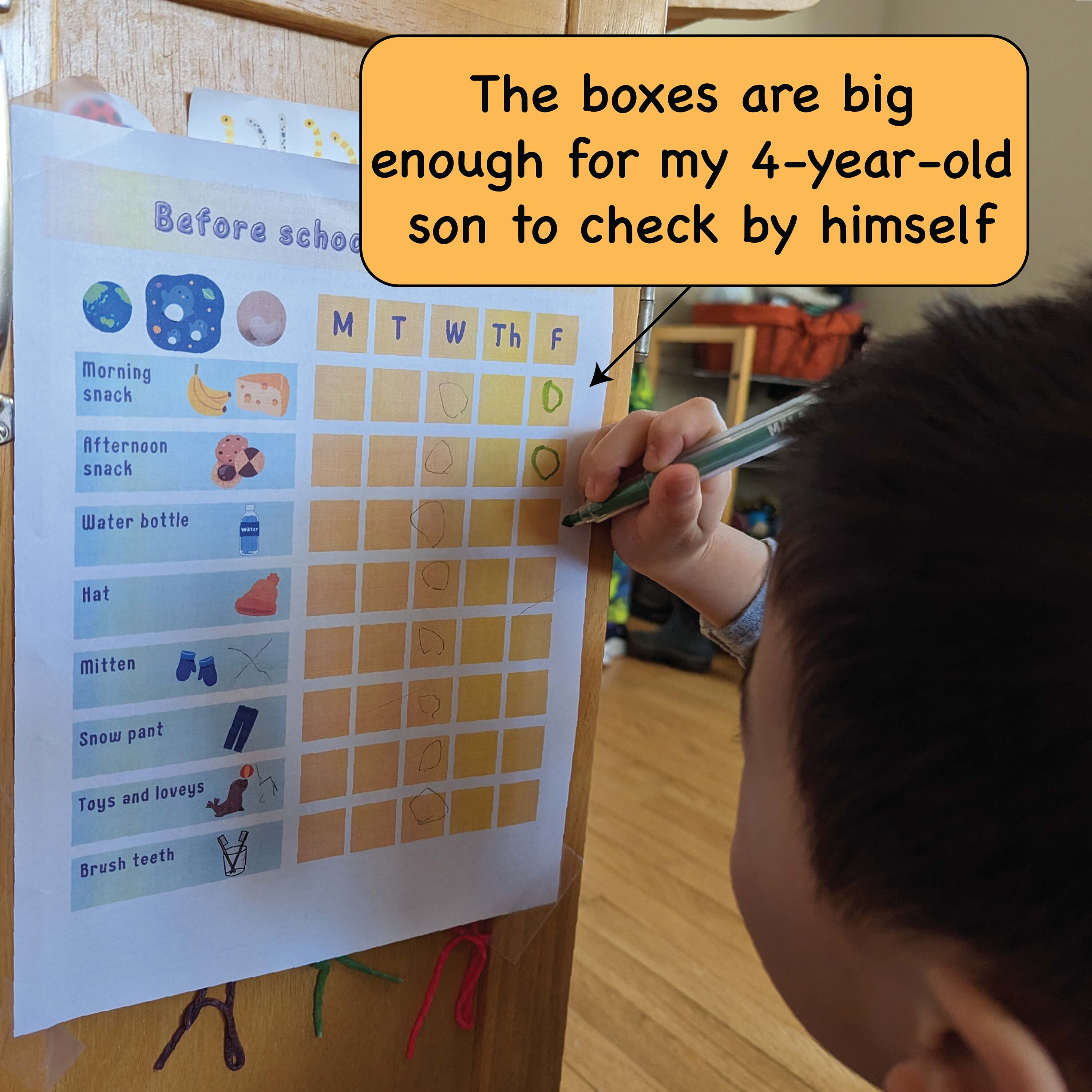 Preschool Daily Routine School Chore Morning Evening Visual Schedule ...