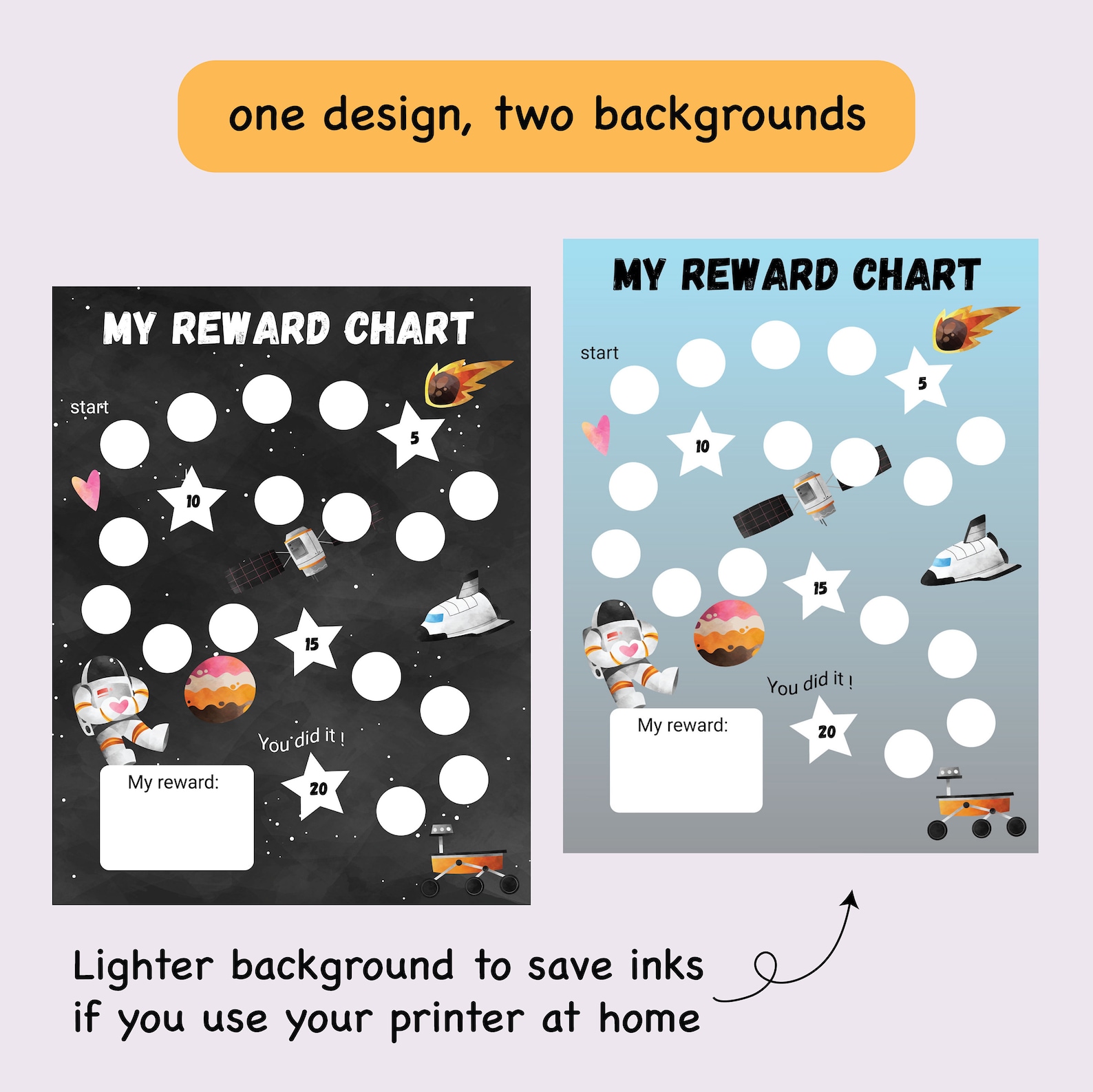 Space Planets Reward Chart for Kids Printable Chore Chart Toddlers ...