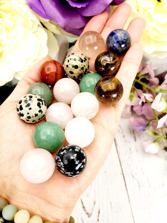 Gemstone Sphere 20mm 20mm Mixed Crystal Spheres Mini Green - Etsy