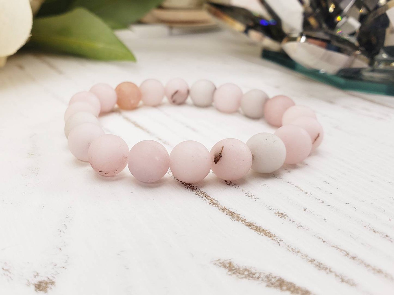 Pink Opal Jade Bracelet Jade Bracelet Pink Jade Bracelet 8mm | Etsy
