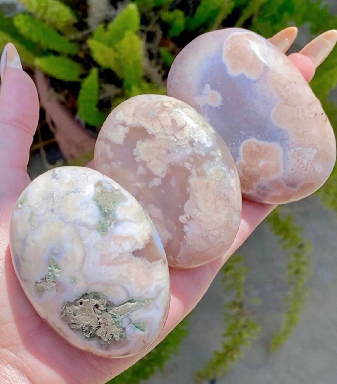 Flower Agate Palm Stones - Etsy