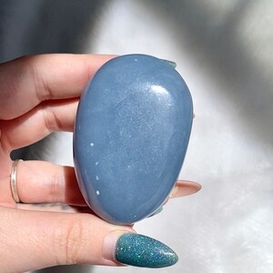 Peruvian Angelite Palm Stones - Etsy