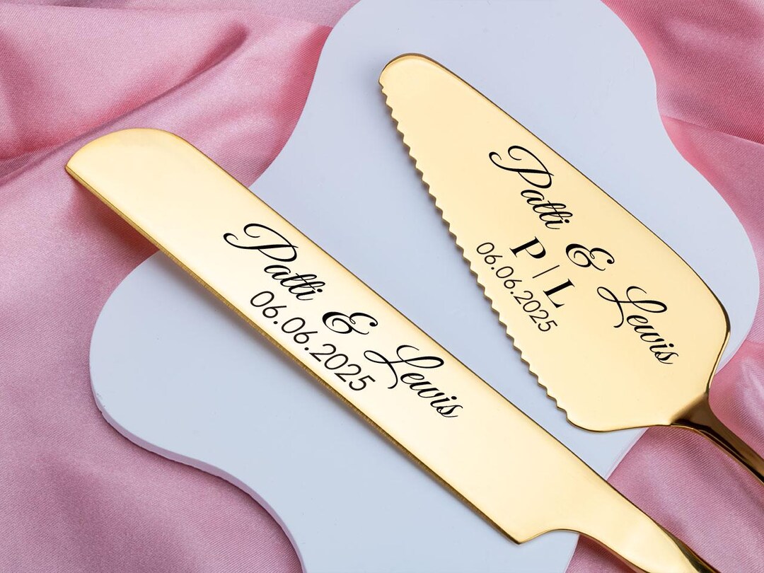 Personalized Cake Knife Set, Custom Cake Knife Set,elegant Bridal ...