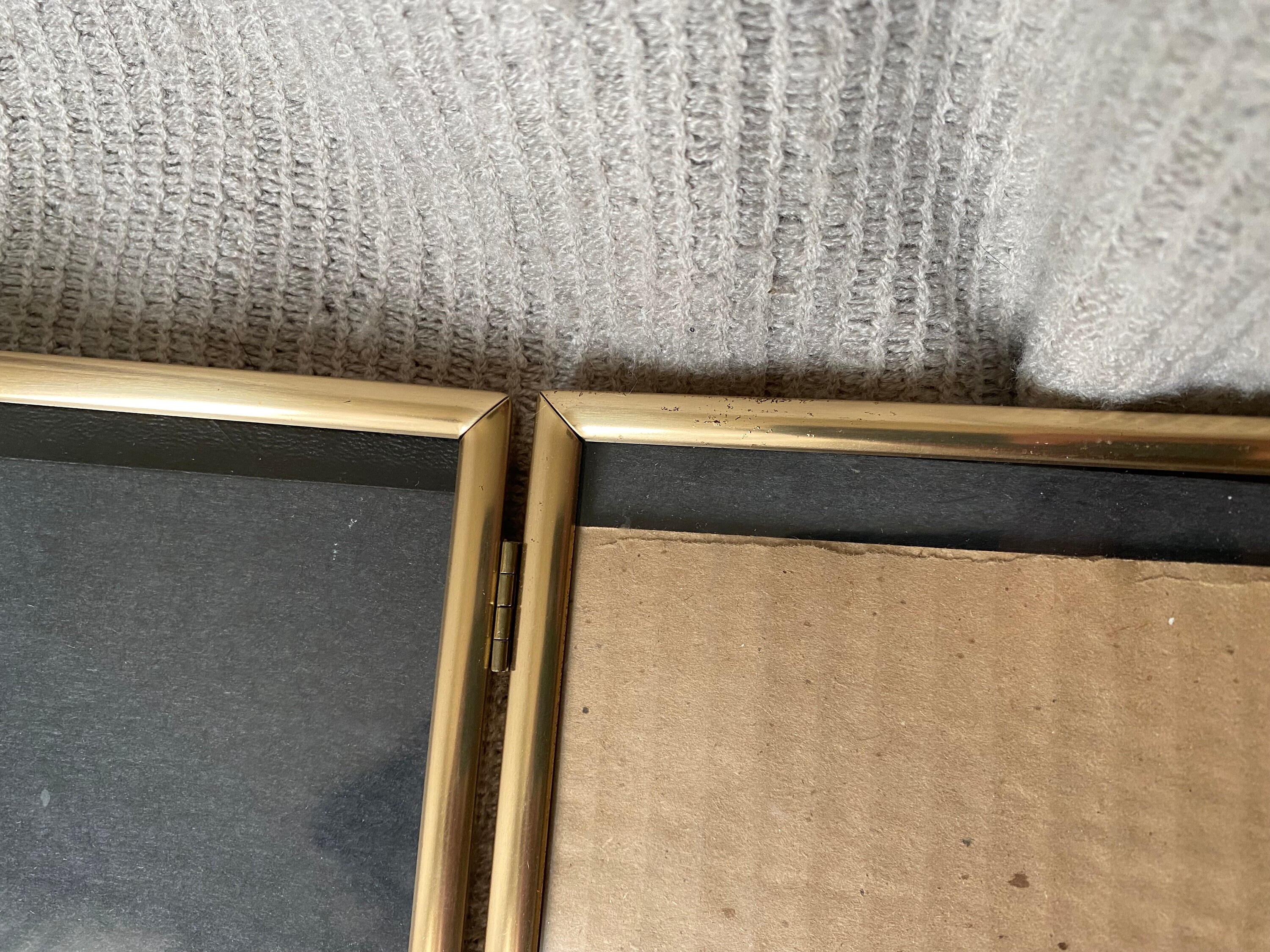 Vintage Solid Brass Frame 8x10 Bi-fold Table Frame - Etsy