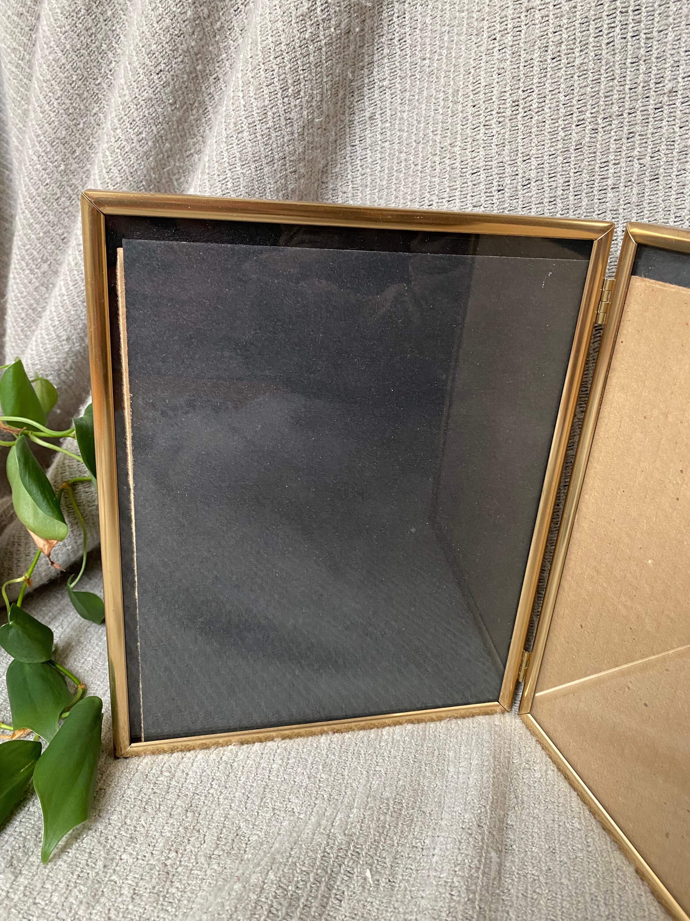 Vintage Solid Brass Frame 8x10 Bi-fold Table Frame - Etsy