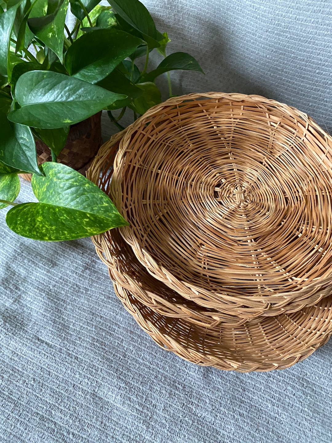 Wicker Plates | Basket Wall | Farmhouse Decor - Etsy