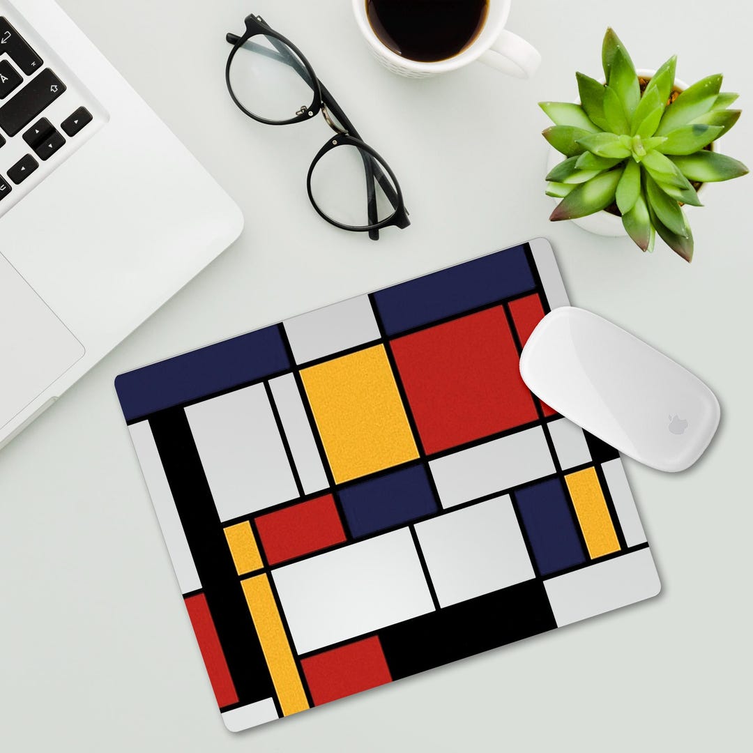 Piet Mondrian Art Mouse Pad – Iconic Abstract Design Desk Mat, Modern ...