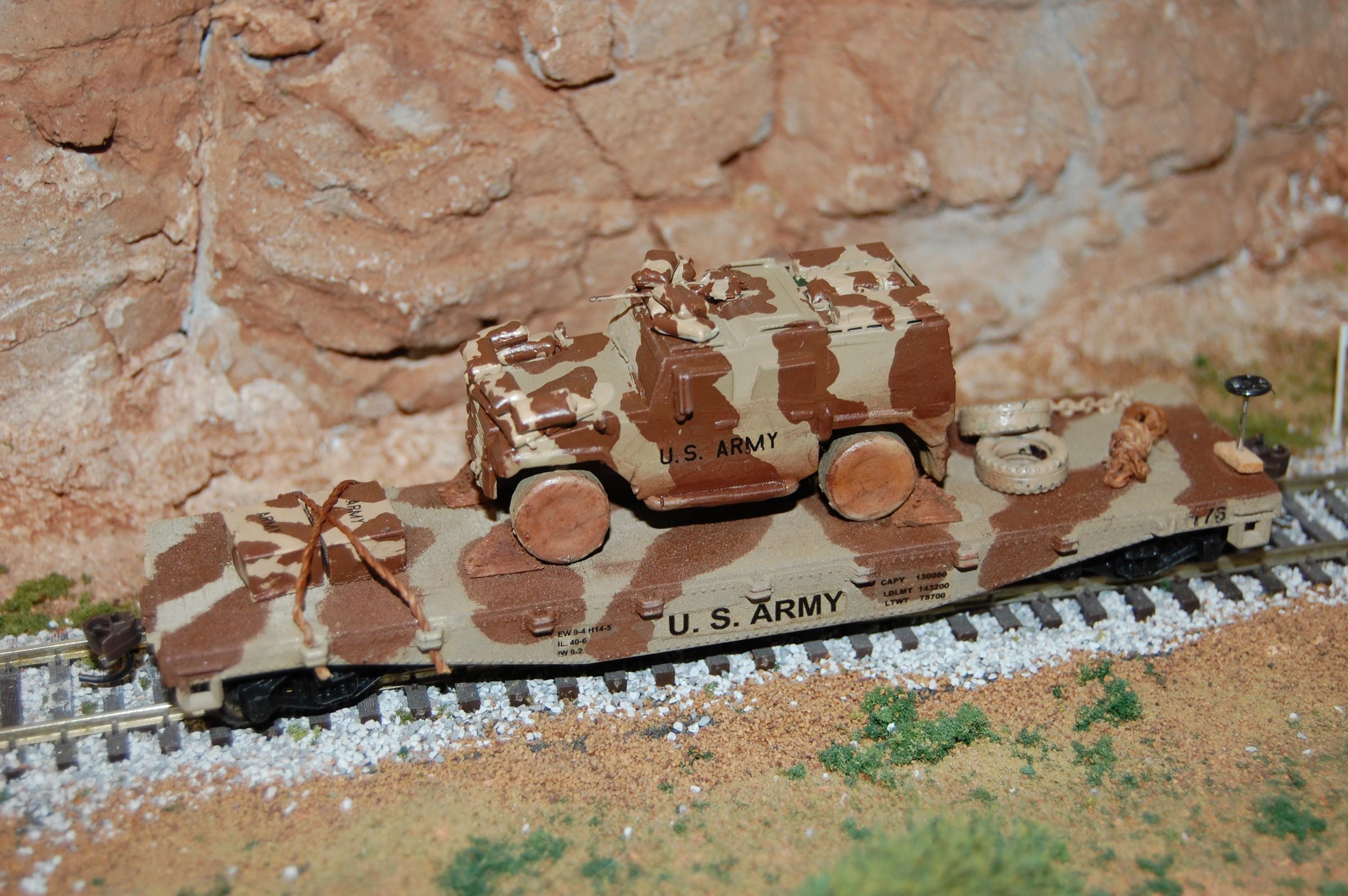 HO Scale US Army Flat Car W/humvee - Etsy