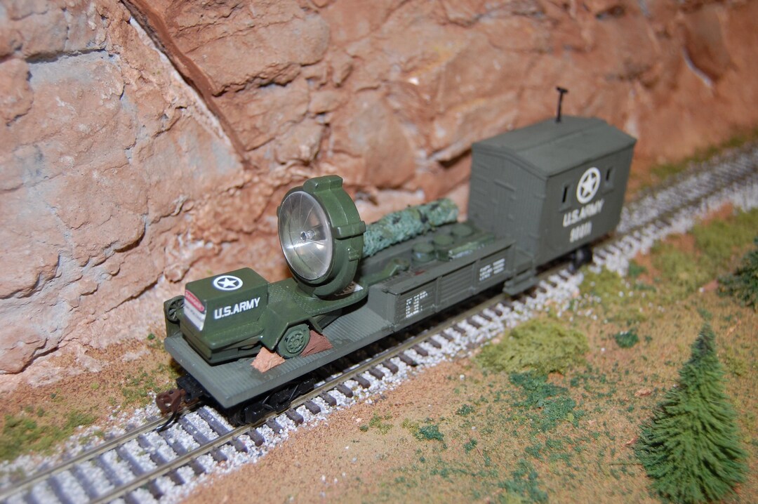 HO Scale US Army Flat Car W/search Light. - Etsy