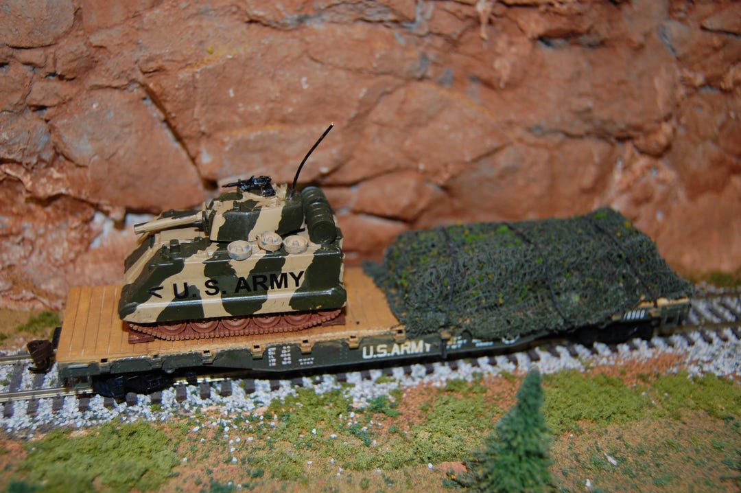 HO Scale US Army Flat Car W/personnel Carrier. - Etsy