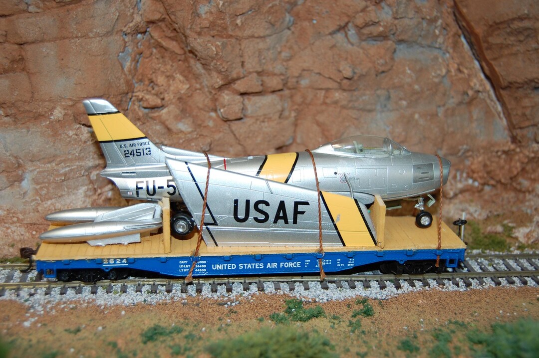 HO Scale US Air Force Flatcar 2626 W/f-86f-30 Jet - Etsy