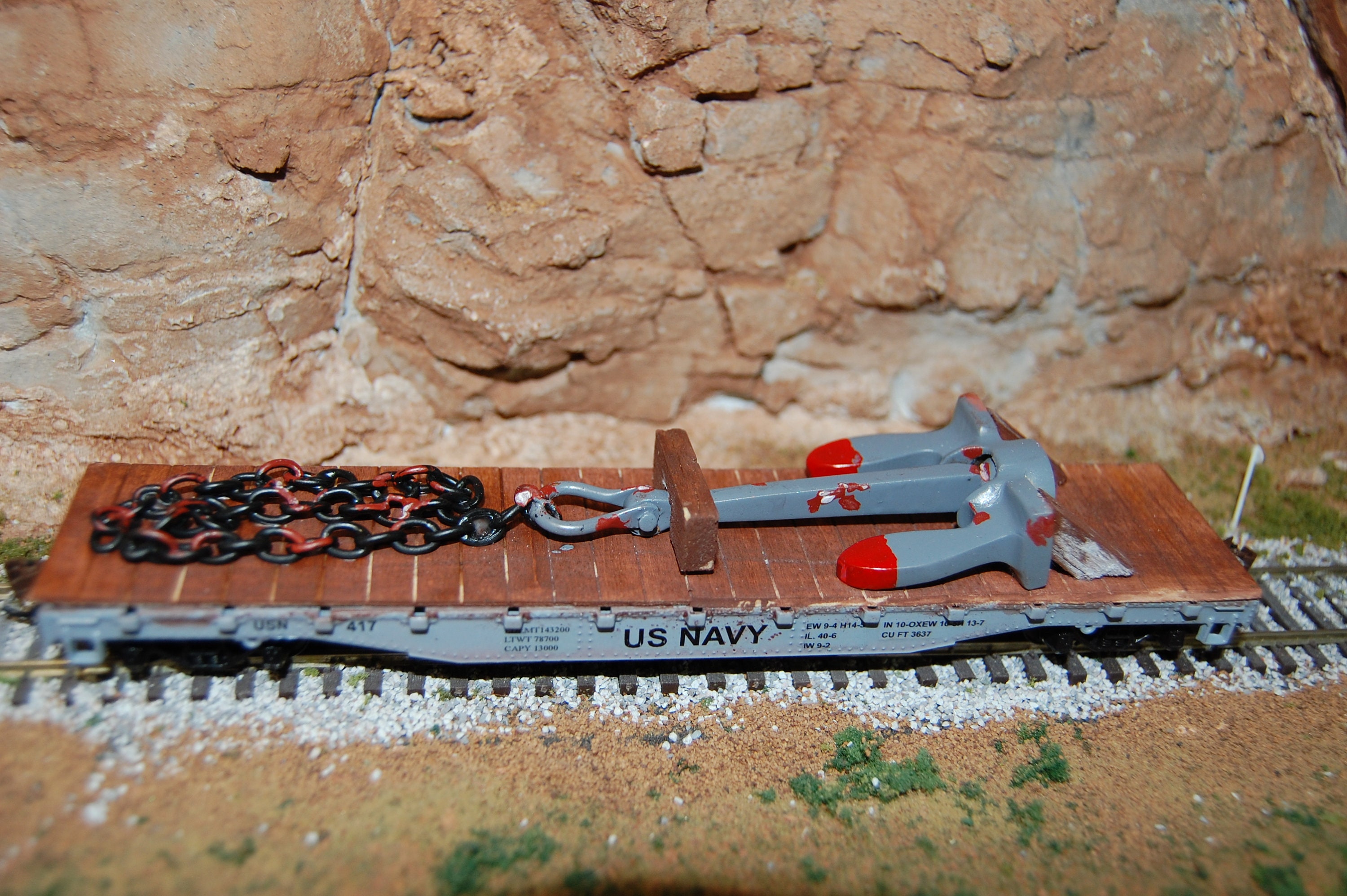 HO Scale US Navy Flat Car W/anchor & Chain - Etsy