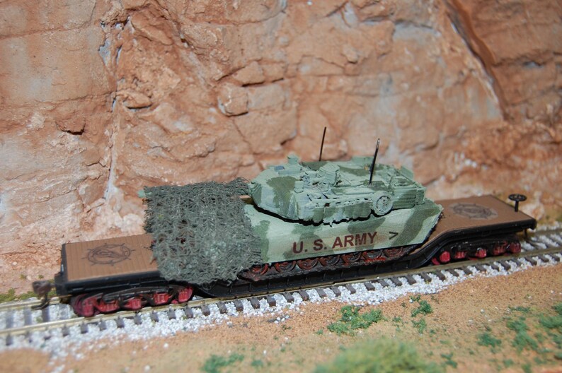 HO Scale US Army Flat Car W/abrams Tank - Etsy