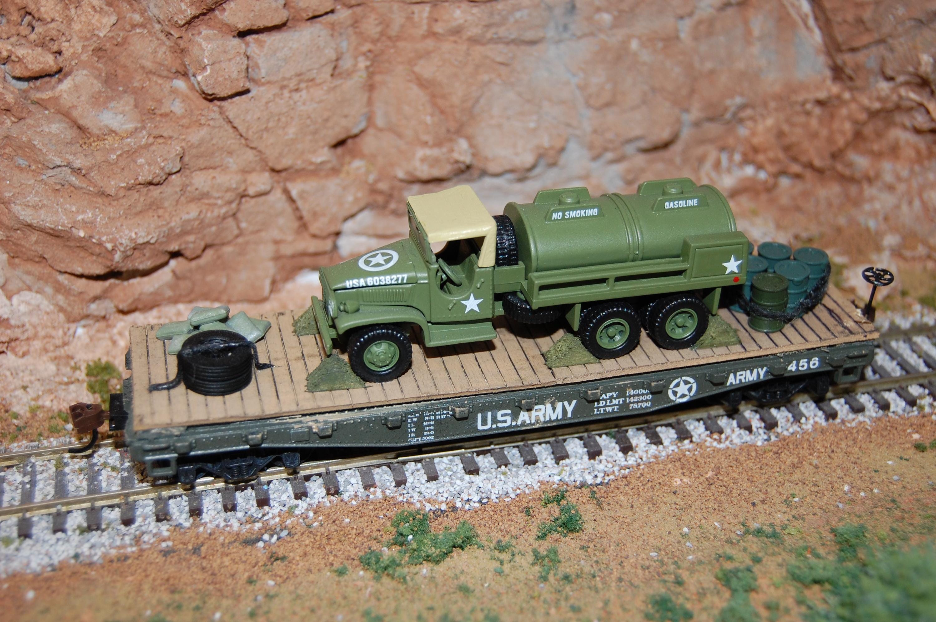 HO Scale US Army Flat Car W/fuel Truck. - Etsy