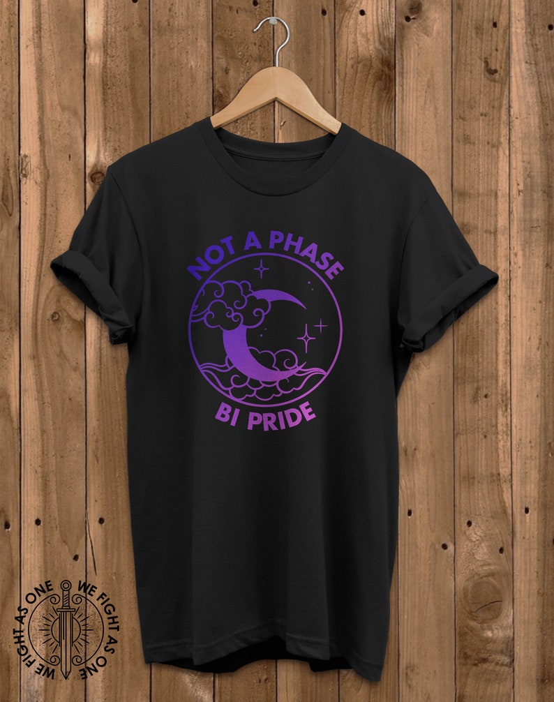 Not A Phase Minimal Moon Phases Bisexual Bi Pride Etsy