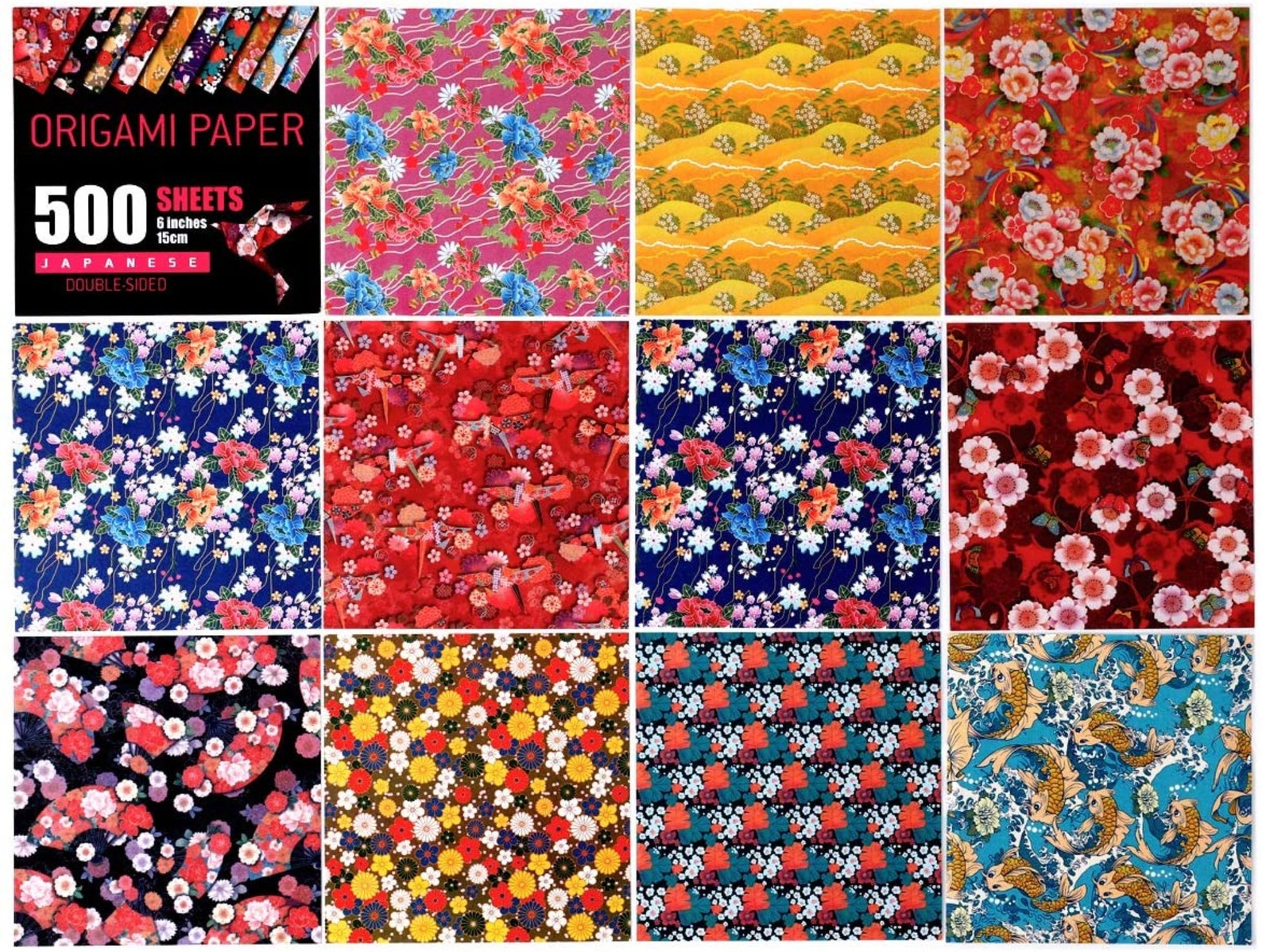 Japanese Washi Origami Paper 500 Sheets 10 Vivid Colors&Easy | Etsy