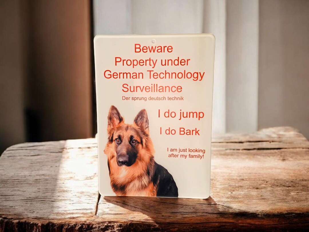 German Shepherd Gate Sign, Beware of the Dog Sign, Your Image ...