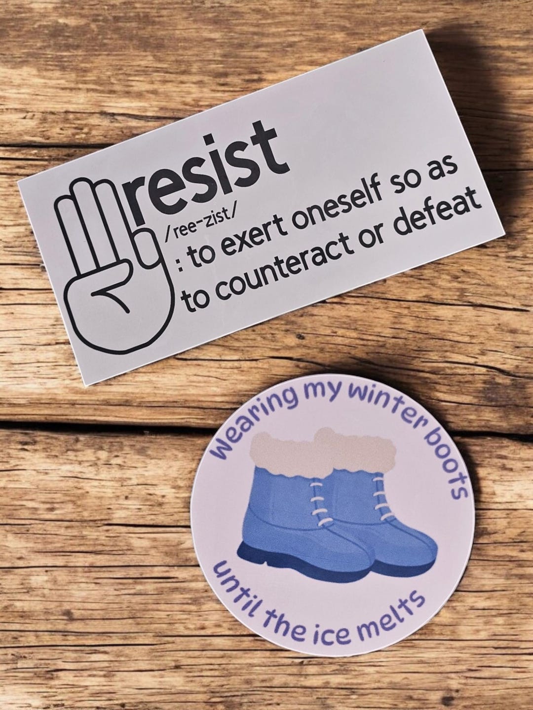 Waterproof Stickers - "resist" & Winter Boots | Durable Vinyl Decals ...