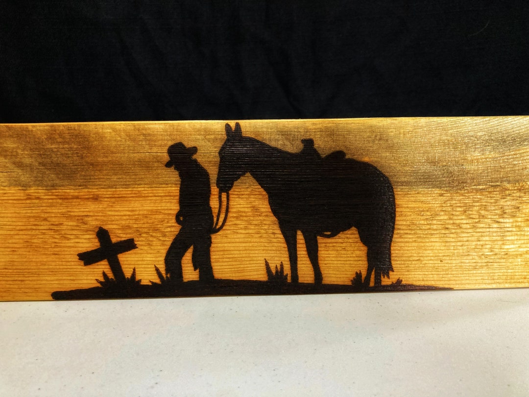 Mourning Cowboy Wood Burning - Etsy