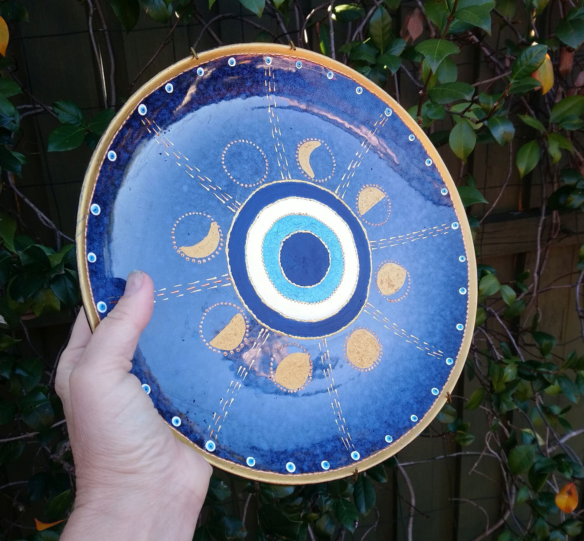 Evil Eye Decorative Plate, Moon Phase Wall Art, Luna Small Wall Decor ...