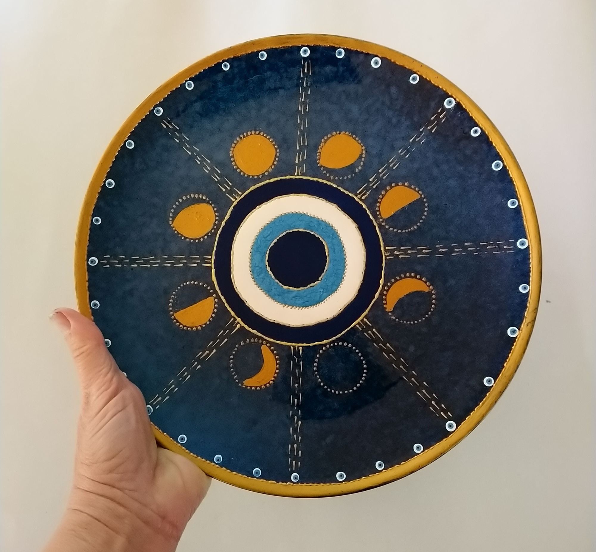 Evil Eye Decorative Plate, Moon Phase Wall Art, Luna Small Wall Decor ...