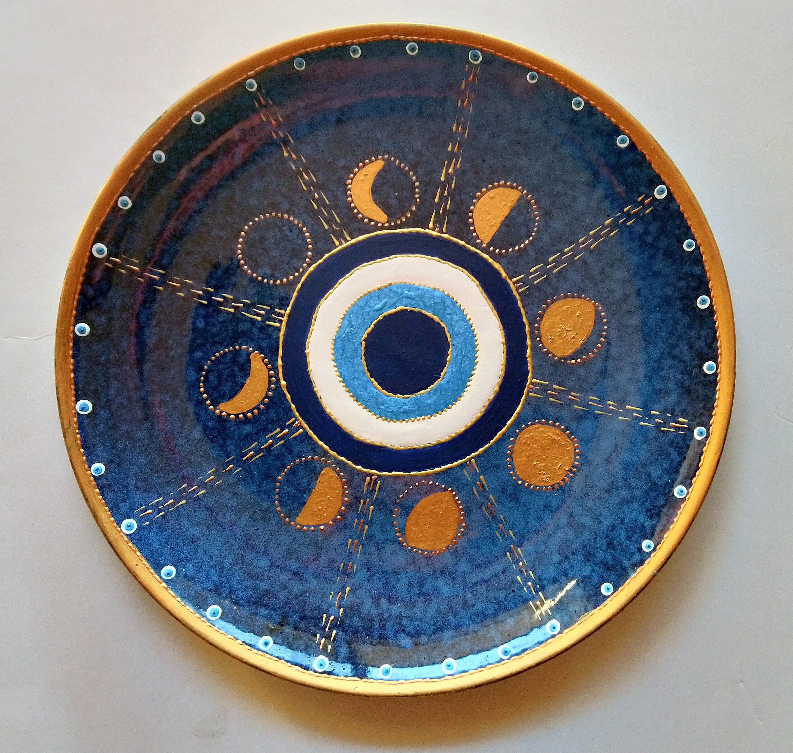 Evil Eye Decorative Plate, Moon Phase Wall Art, Luna Small Wall Decor ...