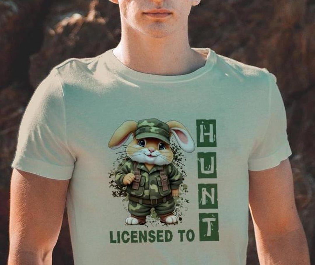Camo Camouflage Bunny Png, Camo Easter Png, Bunny Licensed to Hunt Png ...