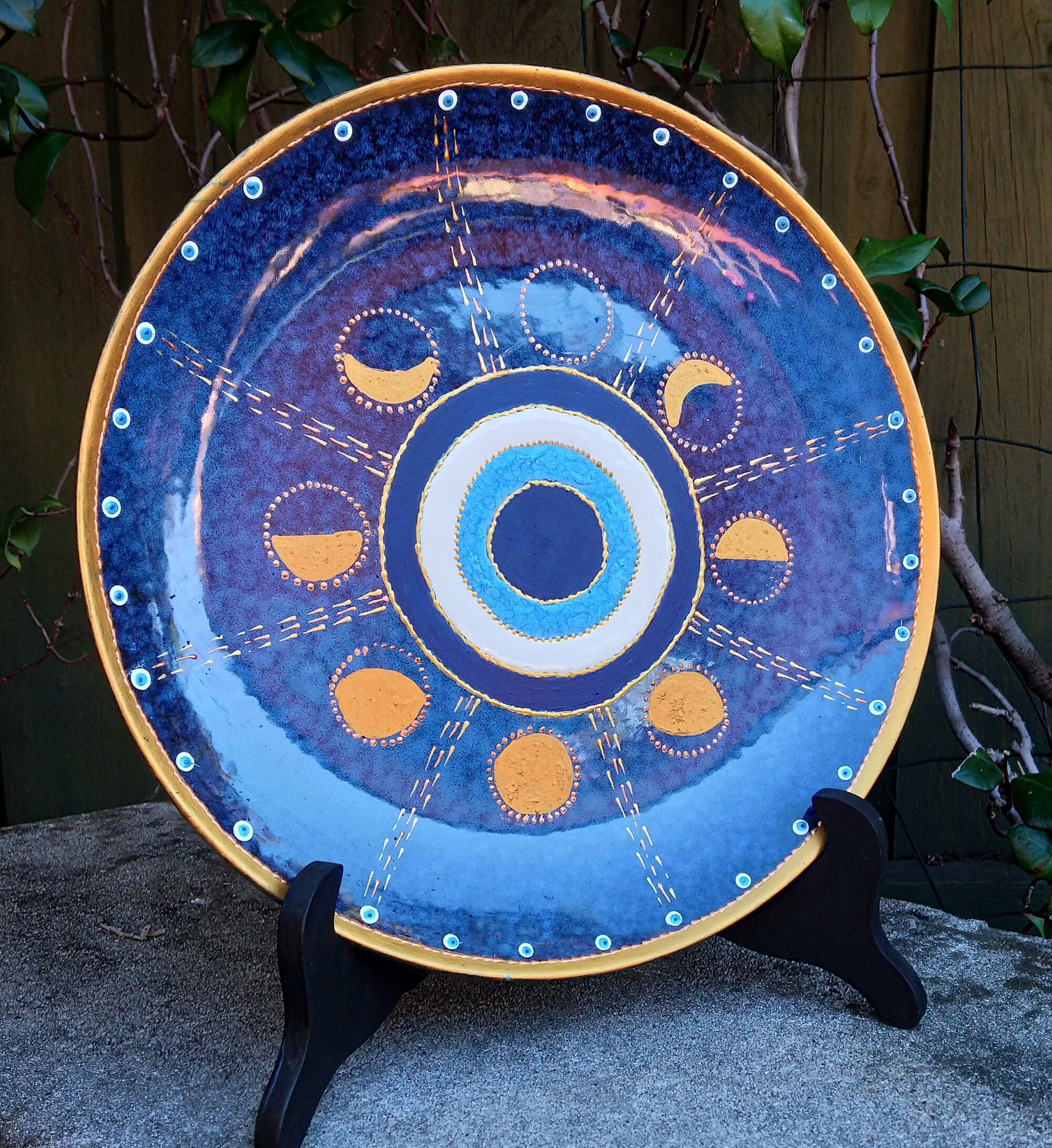 Evil Eye Decorative Plate, Moon Phase Wall Art, Luna Small Wall Decor ...