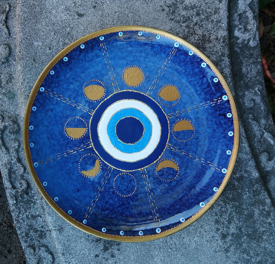 Evil Eye Decorative Plate, Moon Phase Wall Art, Luna Small Wall Decor ...