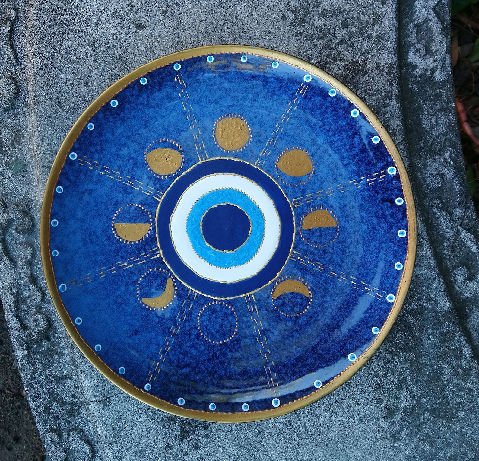 Evil Eye Decorative Plate, Moon Phase Wall Art, Luna Small Wall Decor ...