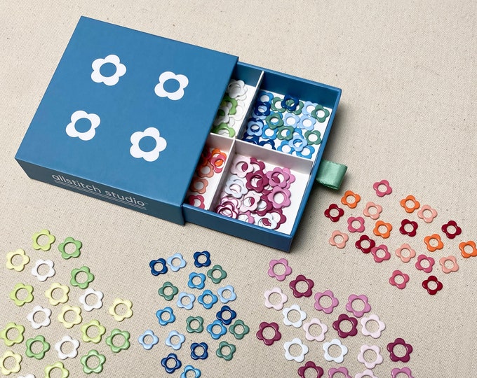 Flower Stitch Marker Sampler Box Set - Etsy
