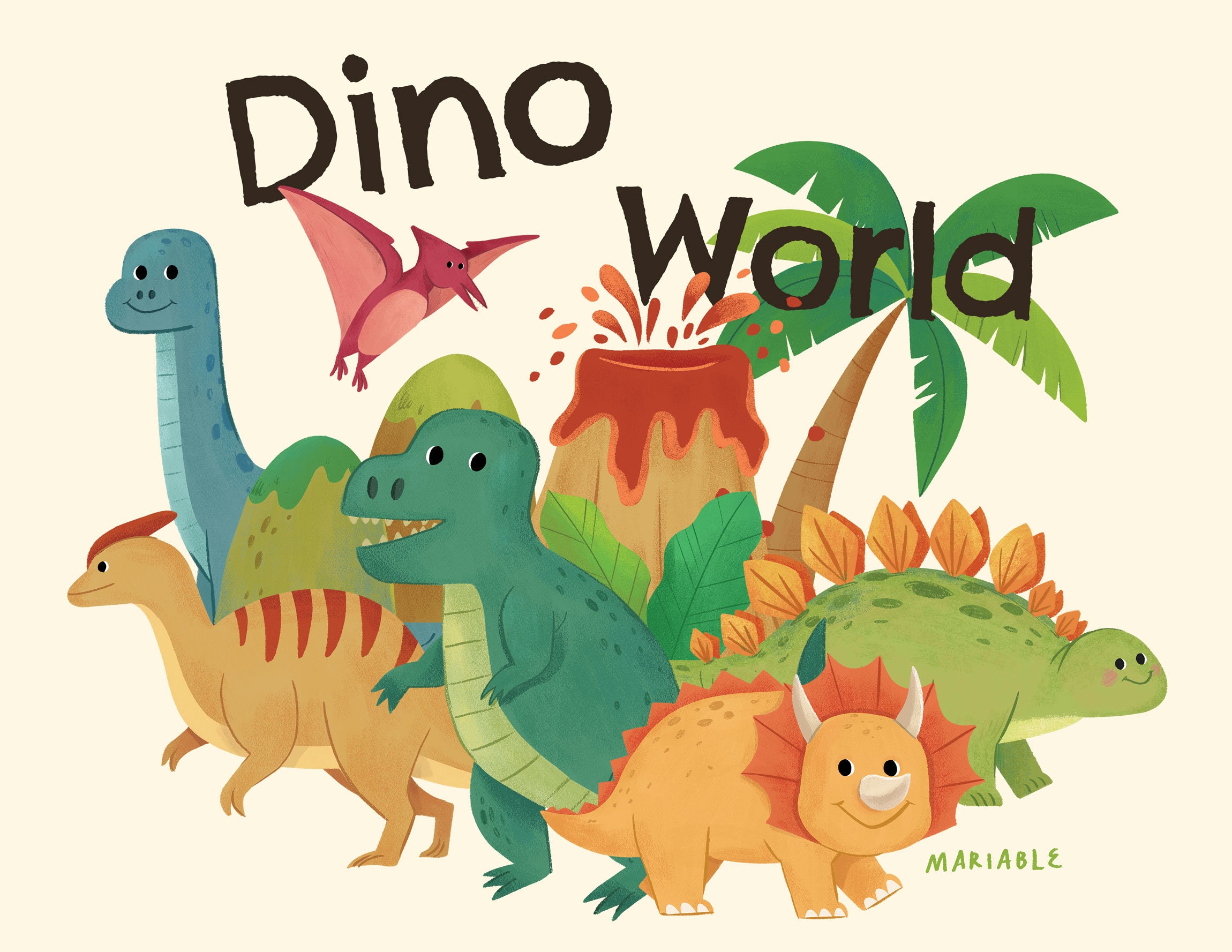 Dino World Clipart - Etsy