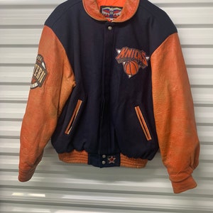 Vintage 90s New York Knicks Jeff Hamilton Varsity Leather Jacket Size Mens Large - Etsy