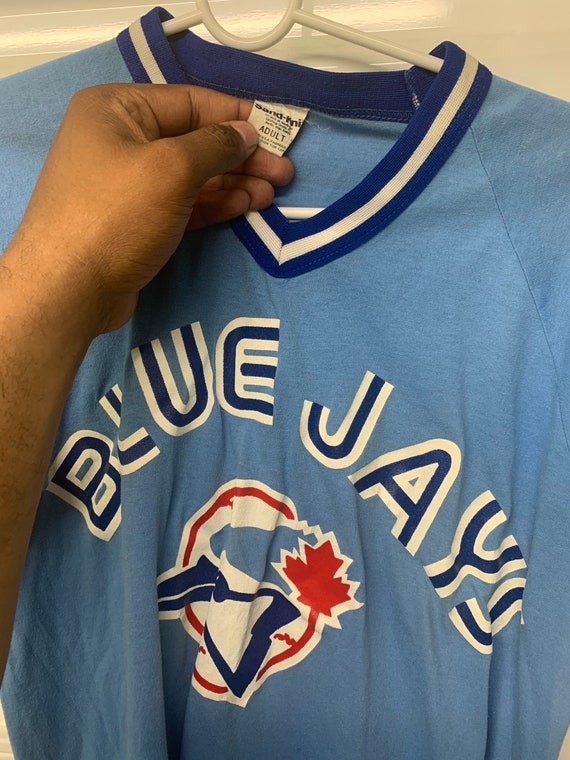 Vintage 90’s Toronto Blue Jays Sand Knit MLB Jersey M… - Gem