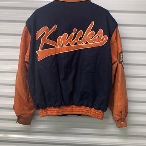 Vintage 90s New York Knicks Jeff Hamilton Varsity Leather Jacket Size Mens Large - Etsy