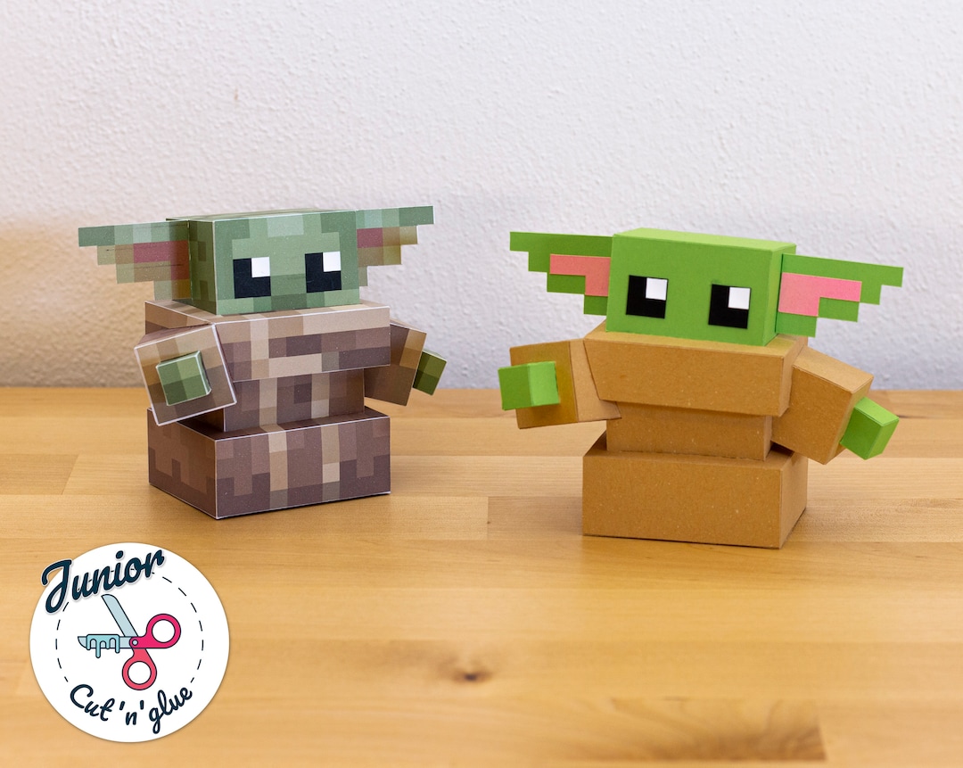 Baby Yoda Minecraft Style – Origami Papercraft - Etsy