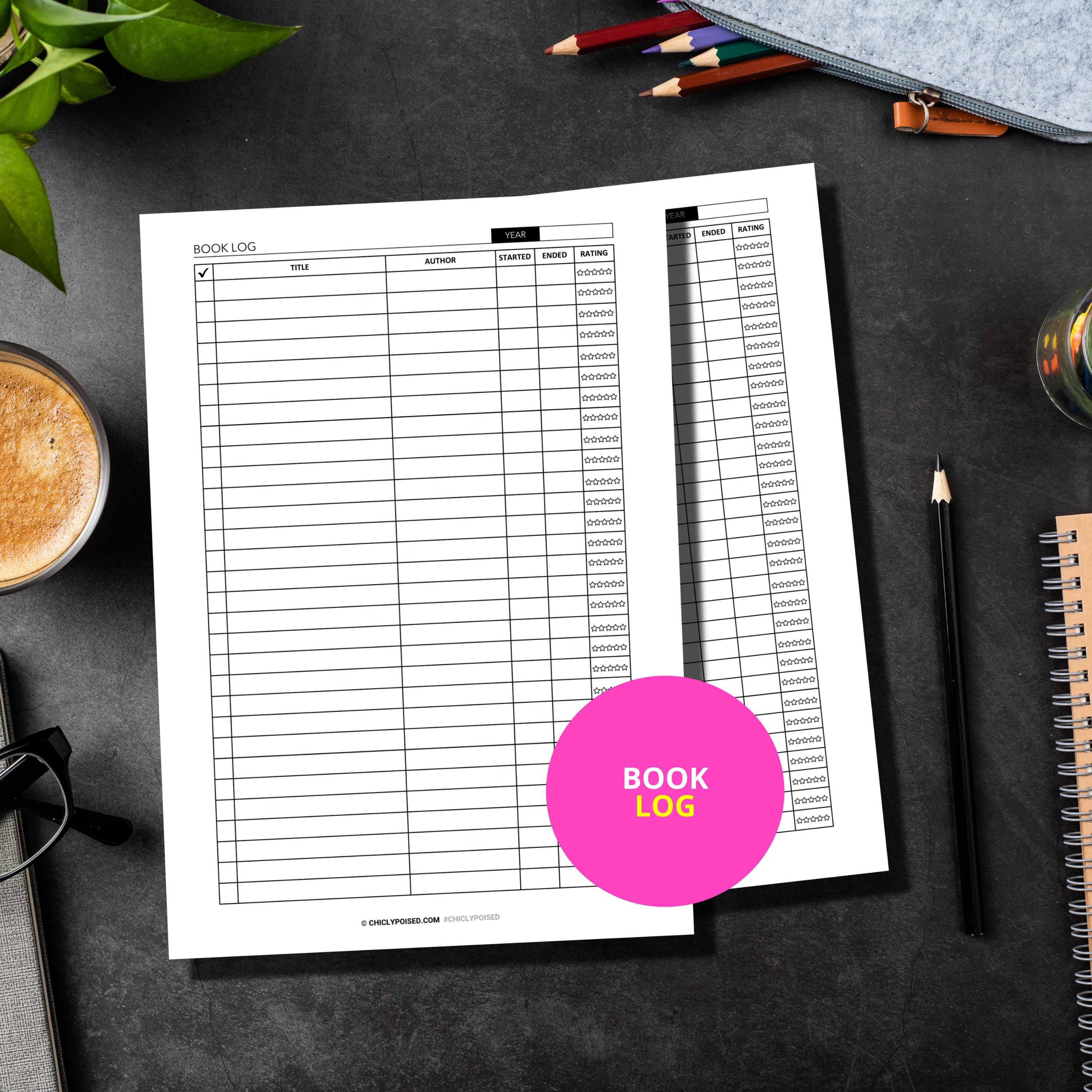 Book Log Printable Insert, A5 Size - Etsy