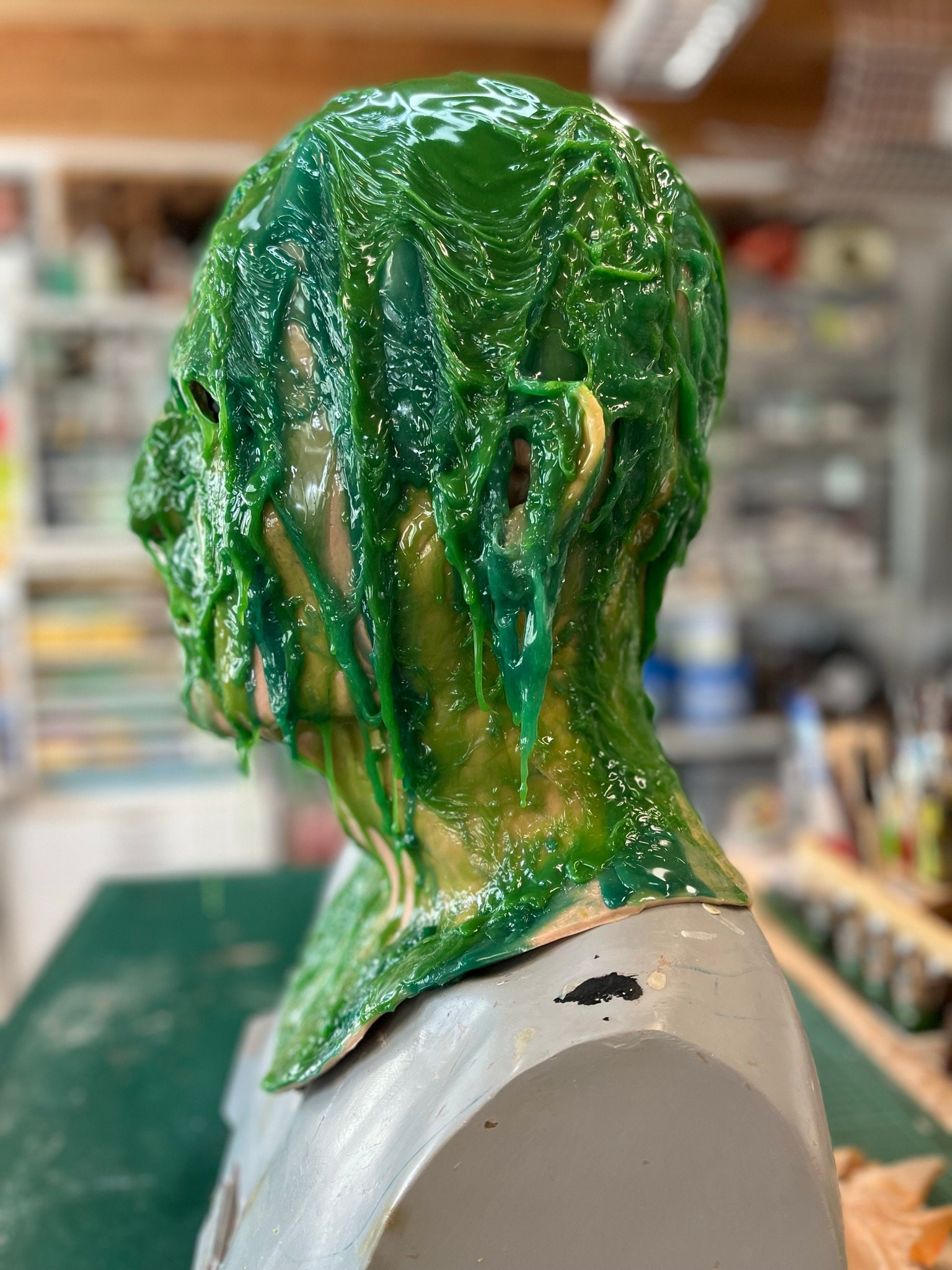 Melting Man Full Mask Silicone Face Horror Latex Movie Prop Figure ...