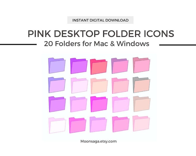 Pink Folder Icons for Mac, Windows | Desktop Icons | Mac Folder Icons ...