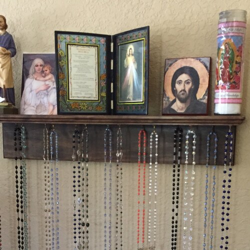 Rosary Shelf / Holy Cards / Icons / Statues - Etsy