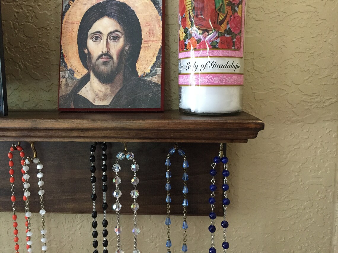 Rosary Shelf / Holy Cards / Icons / Statues - Etsy