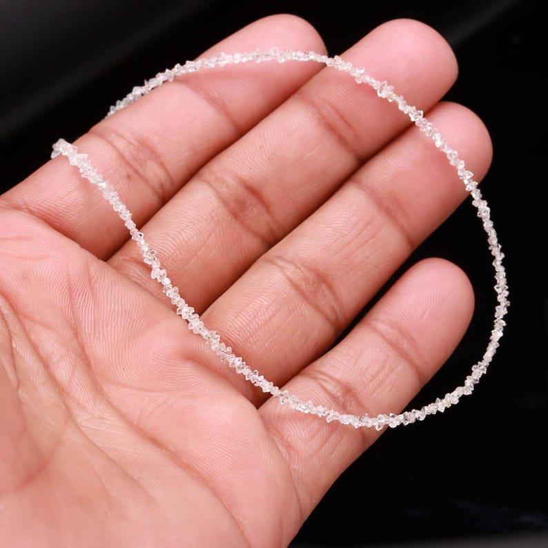 Harkimar Diamond Quartz Necklace Fancy Nagget Shape1.50mm & Any Size ...