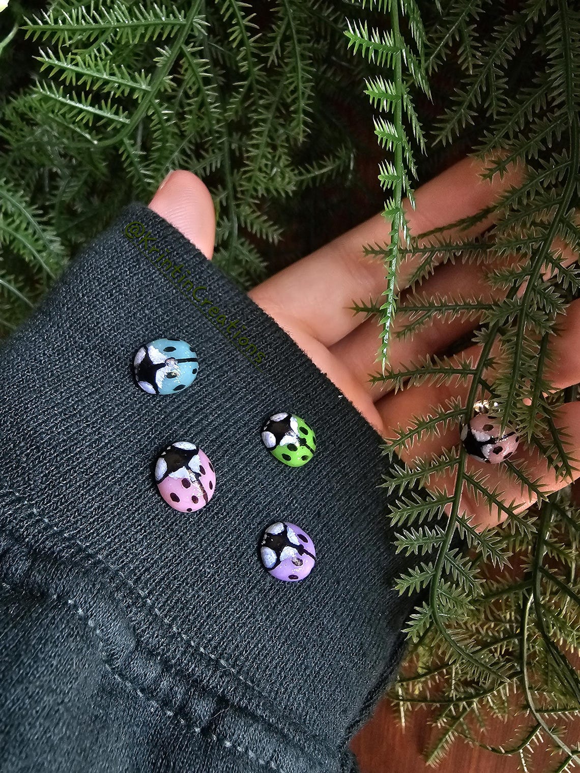 Glitter Colorful Pastel Ladybug Pins, Ladybug Pin, Clay Art, Bug Art ...