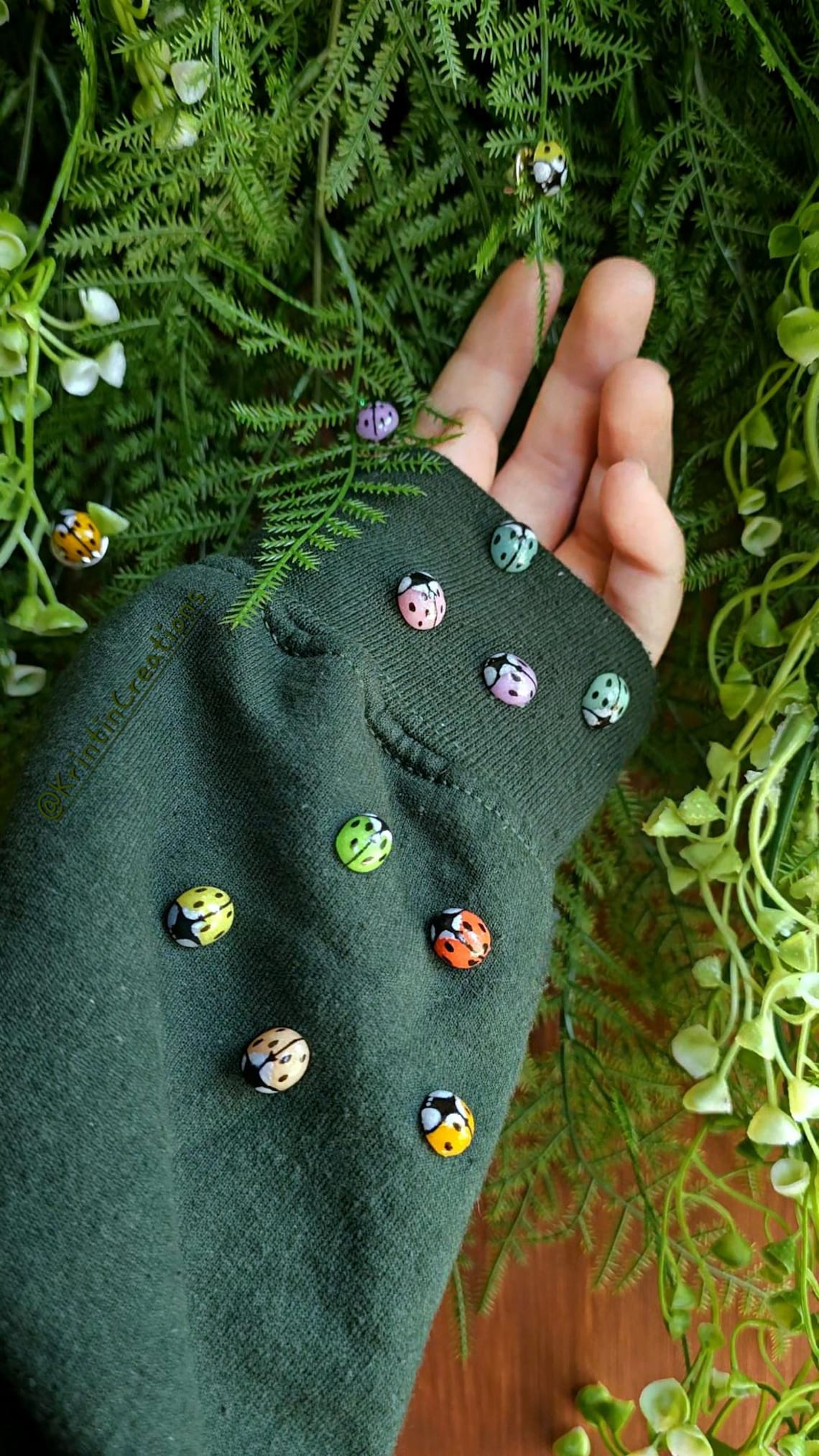 Glitter Pastel Ladybug Pin: Handmade Clay Art, Cottagecore Whimsy ...