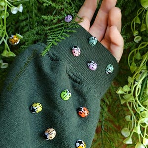 Glitter Colorful Pastel Ladybug Pins, Ladybug Pin, Clay Art, Bug Art ...