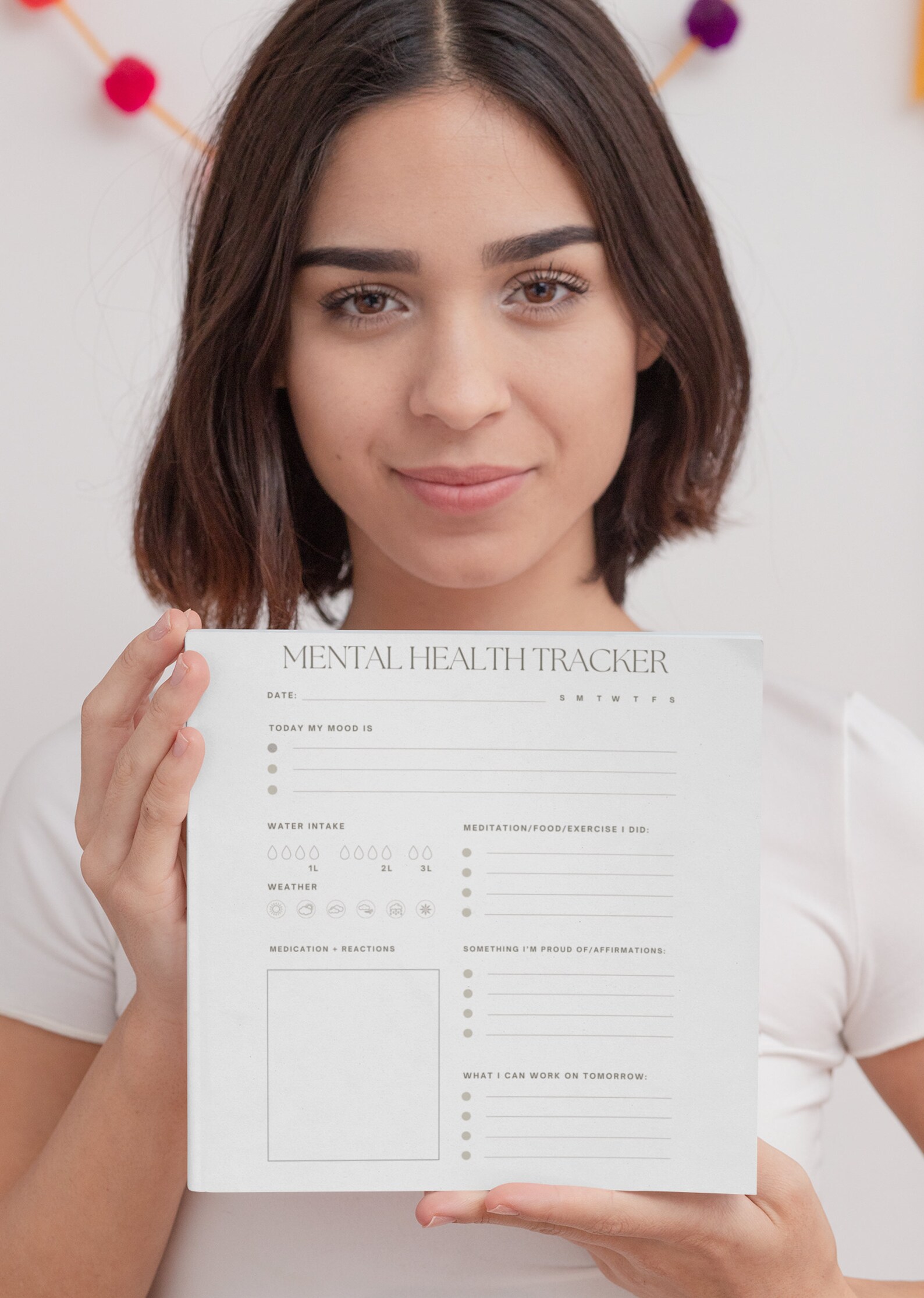 Mental Health Tracker, Printable, Instant Download, Minimalist, Daily ...