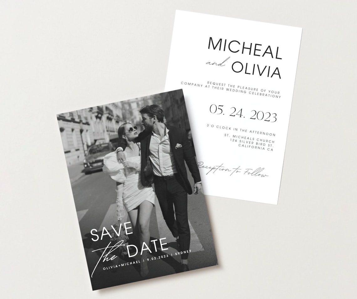 Save the Date Template | Modern Save the Date Template | Minimal Save ...