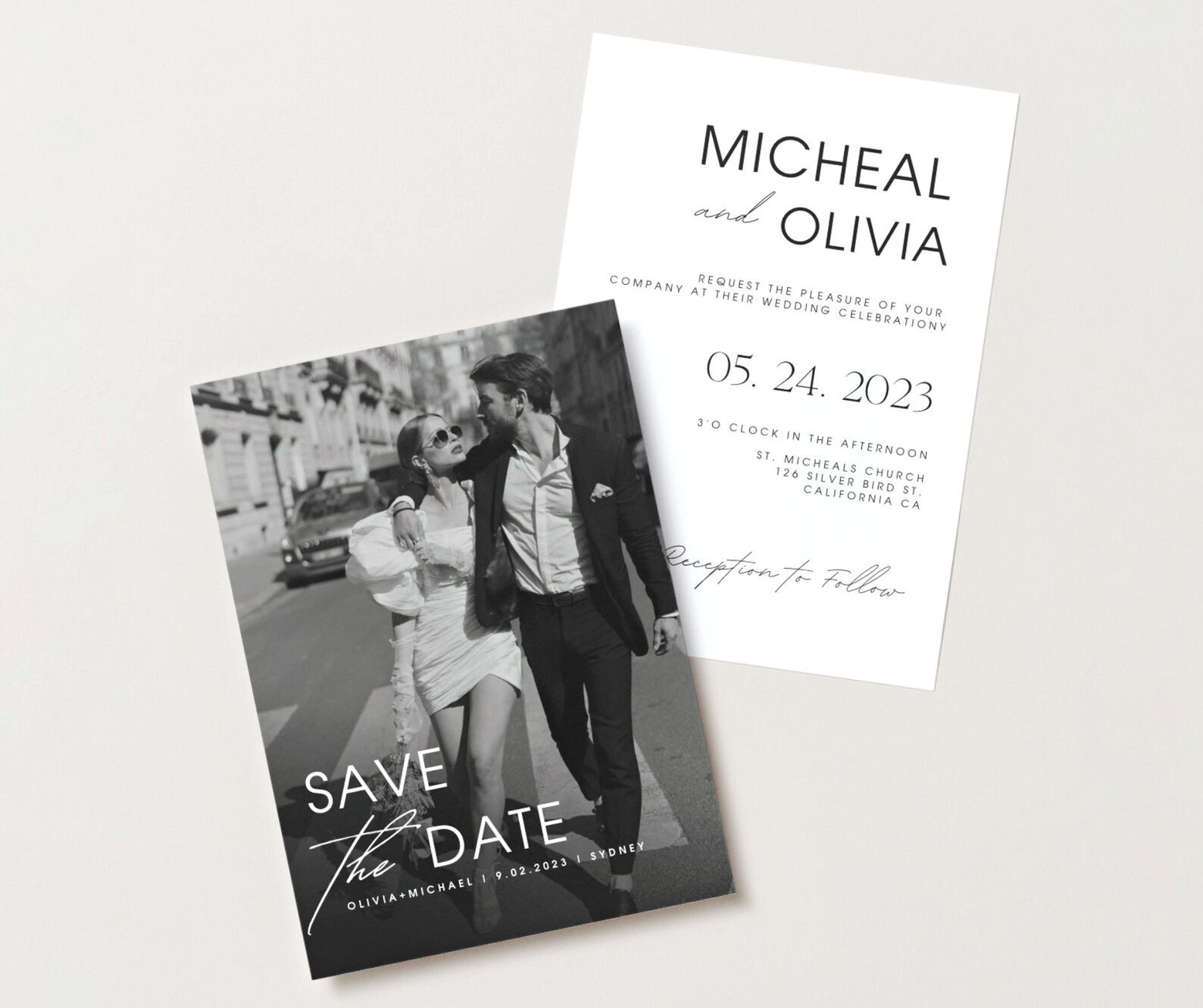 Save the Date Template | Modern Save the Date Template | Minimal Save ...